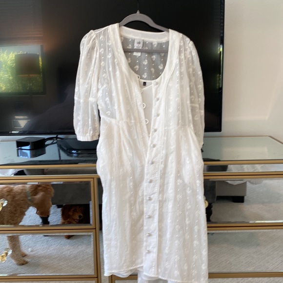 CAbi | Dresses | Cabi White Eyelet Cover With Slip Dress | Poshmark